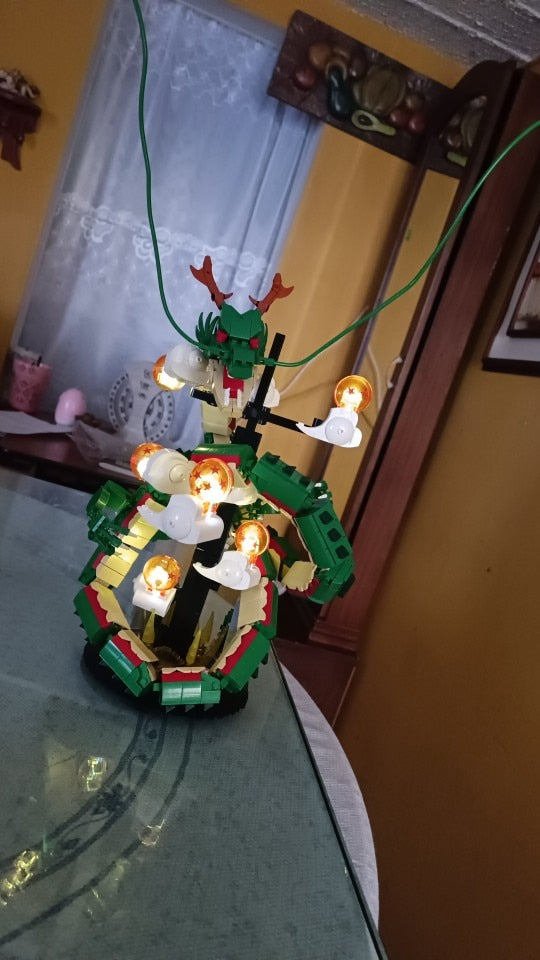 Glowing Build-able Divine Dragon Shenron Lego set with Light up Stand ...